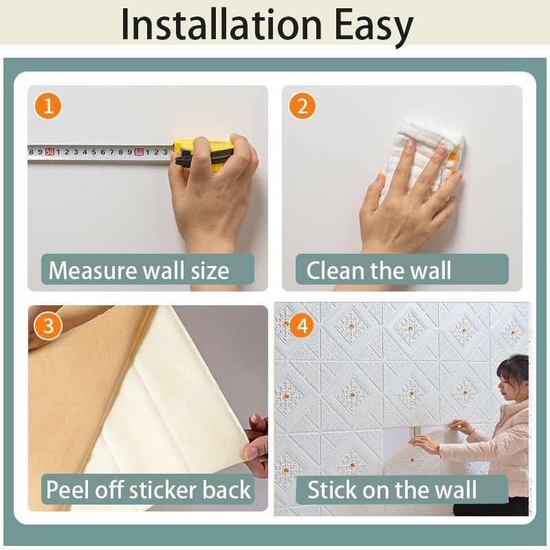 Ready Stock Malaysia 40Pcs 3D Foam Wallpaper Dinding Waterproof Self ...