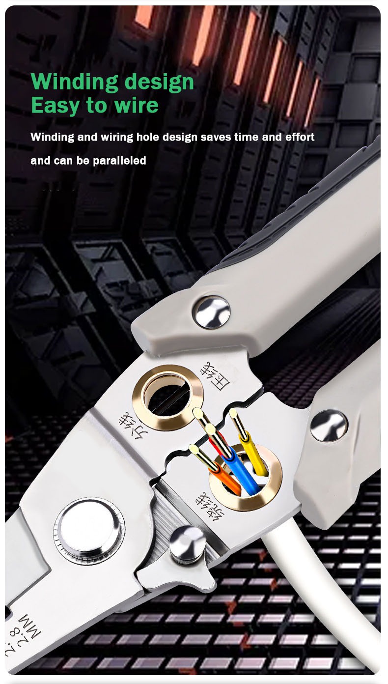 Wenbo Stainless Steel Multifunction Wire Stripper Pliers Peeling Hole ...