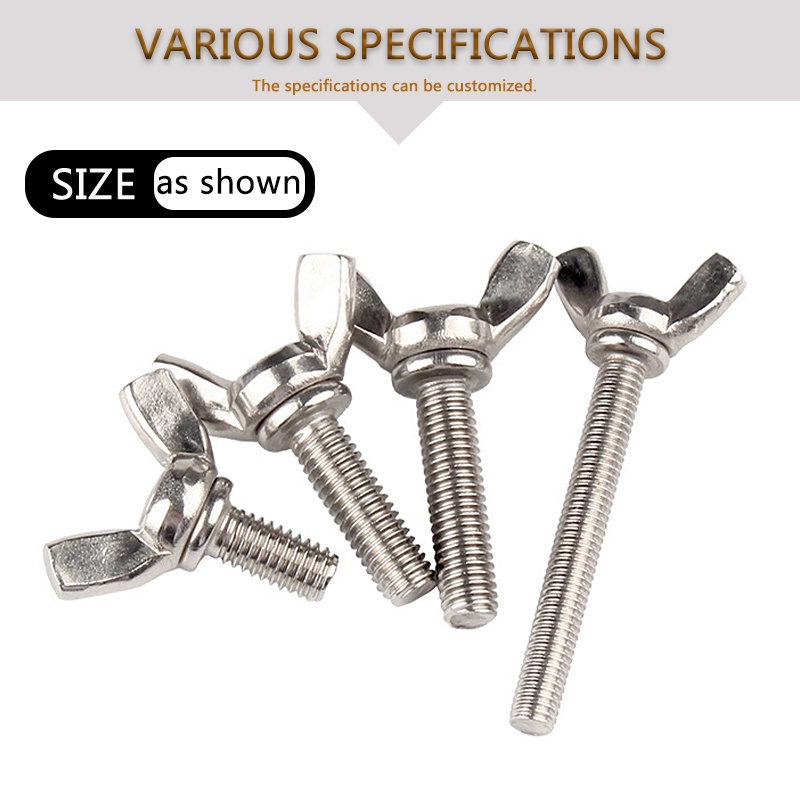M6 M8 M10 304 Stainless Steel Butterfly Bolt Wing Screw Thumb Wing ...