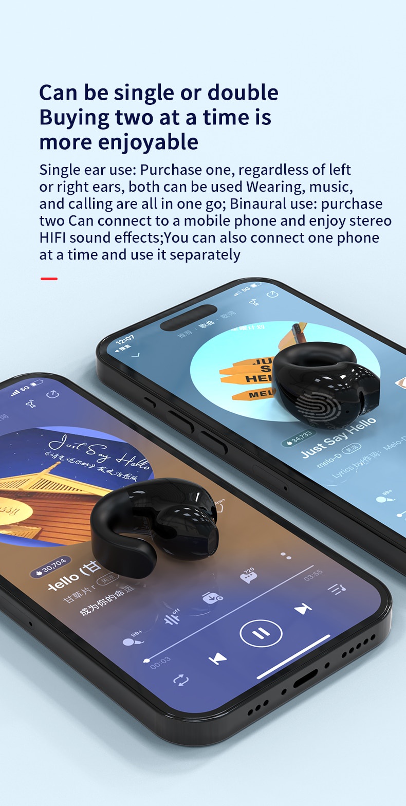 Mini Wireless Headphones Bluetooth 5.3 Earphones With Mic Single in-Ear ...