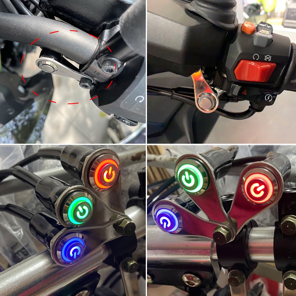 New LED Motorcycle Switch ON+OFF Handlebar Mount Aluminum Alloy ...