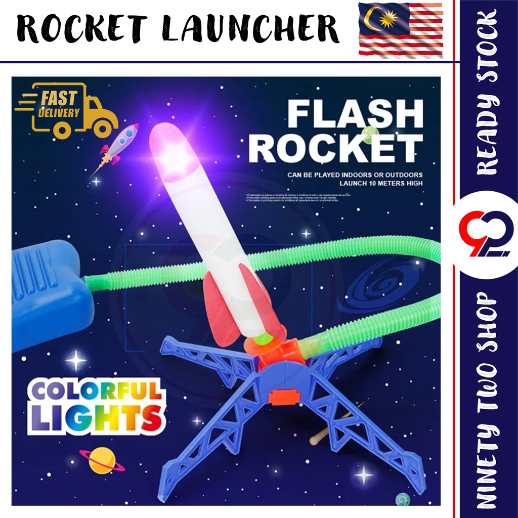 LED Skyrocket Flying Blaster Rocket Launcher Air Rocket for Kids Toys ...
