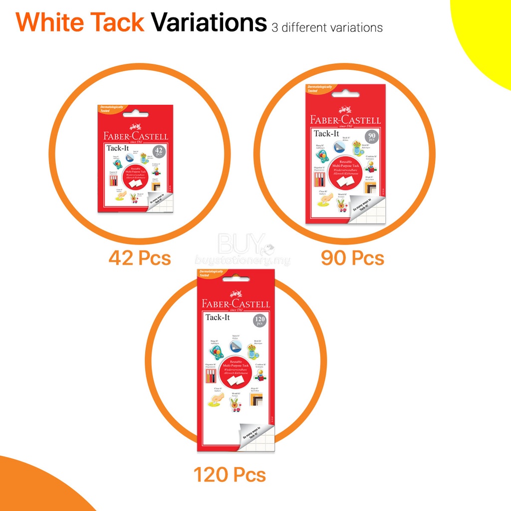 Faber Castell Tack It Clay Tanah Liat Pelekat Sticky Square -(PKT ...