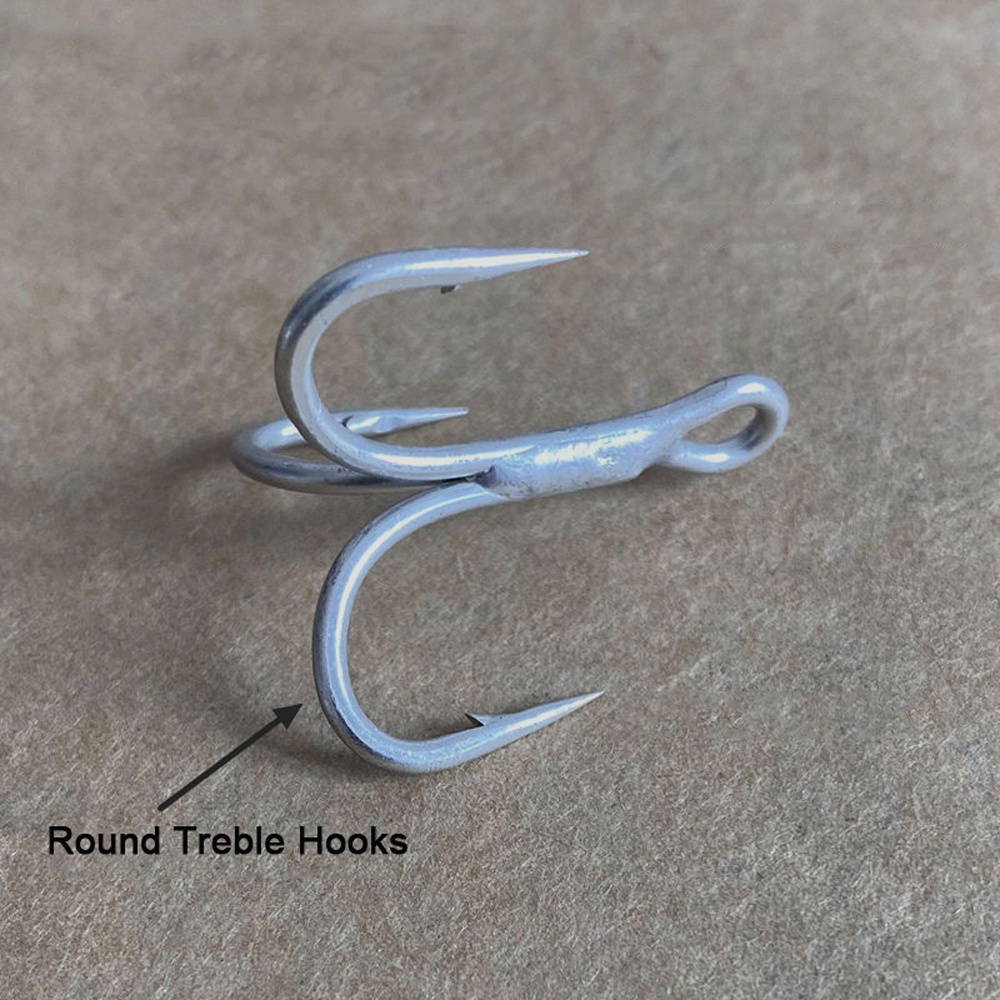 10pcs/lot 6X Saltwater Strong Fishing Hook Matte Tin Super Sharp Treble ...
