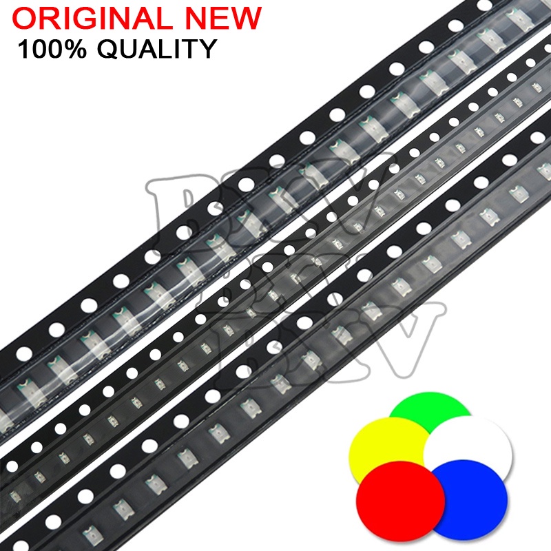 100PCS/LOT 0402 0603 0805 1206 1210 SMD Led Red Yellow Green White Blue ...