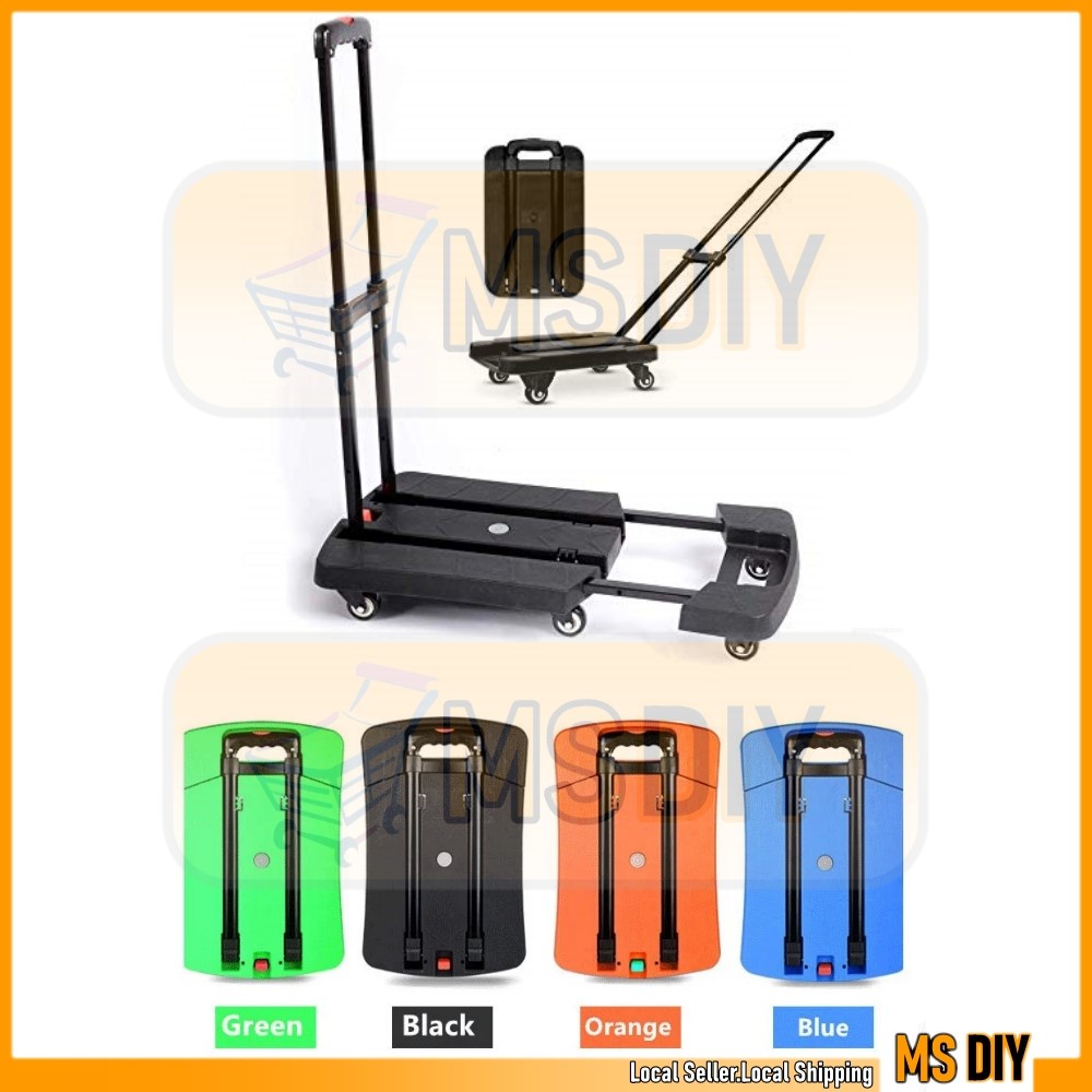 Adjustable Foldable Trolley Hand Truck Luggage Flat Cart Small Slim ...