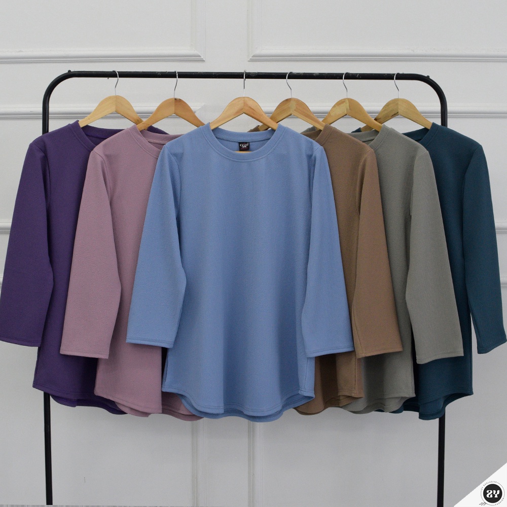 ZY 6990 38-44 Exclusive Cotton Knit Blouse Labuh Kosong Blouse Labuh ...