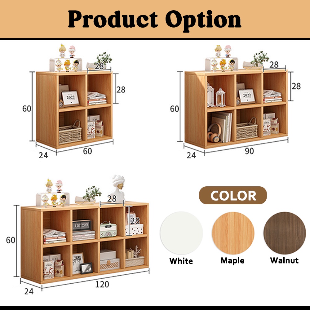Encora Cube Bookshelf Book Storage Cabinet Almari Kotak Wood Shelf Rak ...