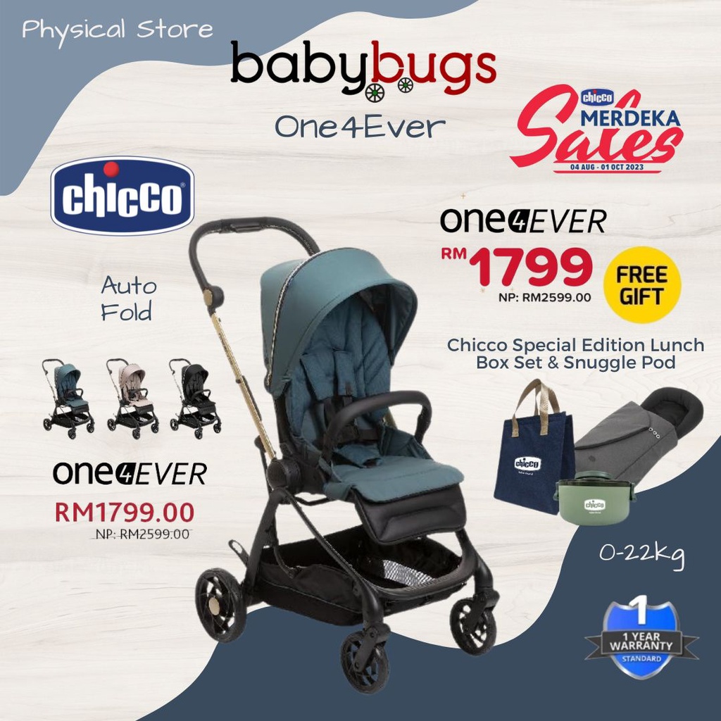 [Free Shipping] Chicco One4Ever Auto Fold Two Way Facing Stroller with 2 Seat 0-22kg | Shopee ...