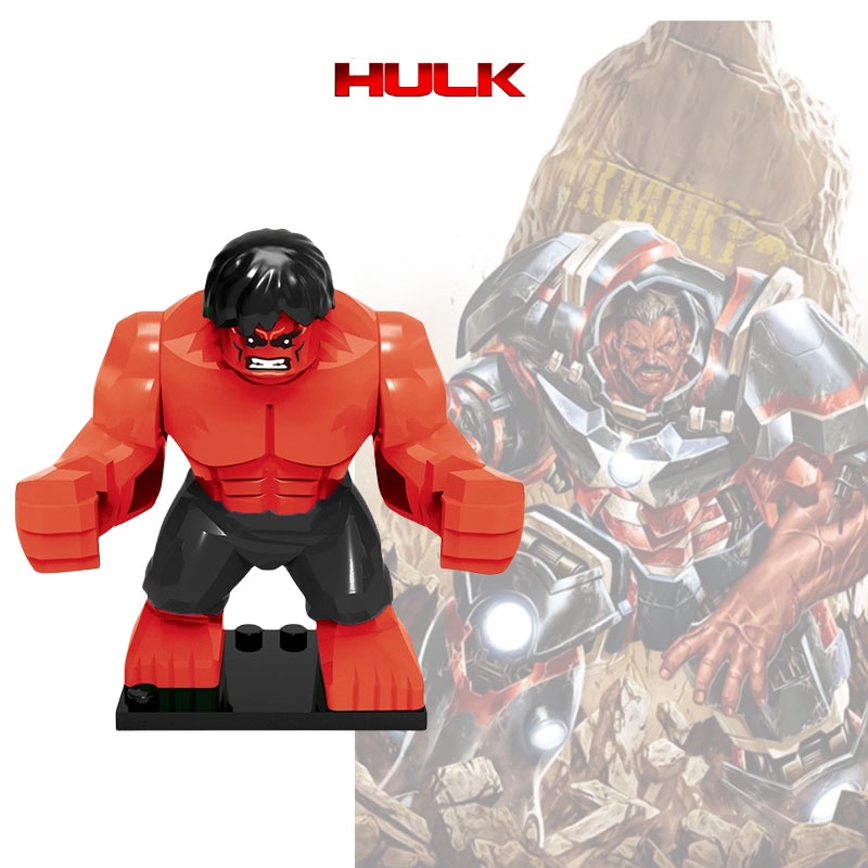 Red Super Hulk Hero Building Blocks Small Particle Boy Construction Toy ...