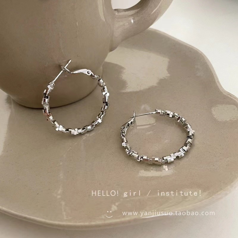 Korean Fashion Hoop Earrings Elegant Loop Earrings Stainless Ear ...