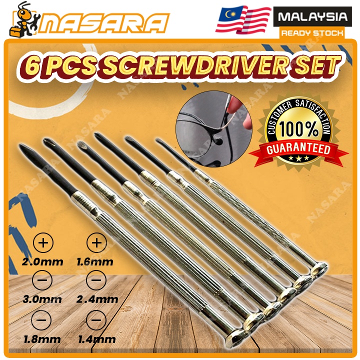 Nasara 6PCS Precision Screwdriver Set Flathead & Philips Mini Repair ...