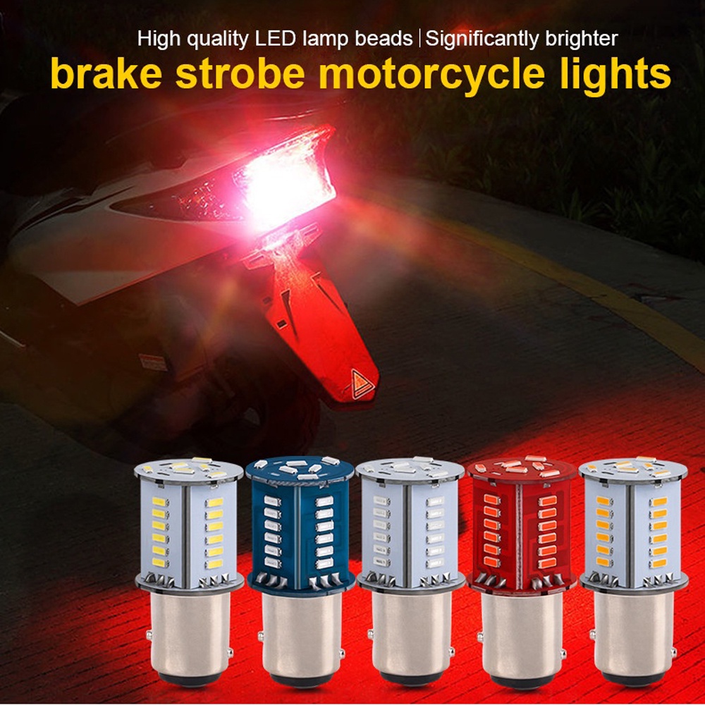 1pcs Motorcycle Tail Light Flash 1157 LED Strobe Signal Blinker Stop ...