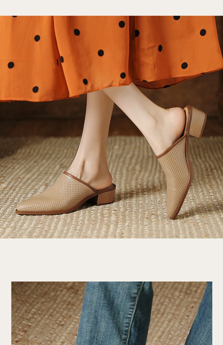 Women High Heel Sandals Covered Toe Cover Foot Thick Heel Korean ...