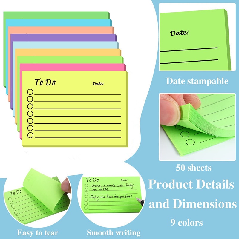 20/50/80 Sheets/Book Tearable Colored Sticky Notes / Creative ...