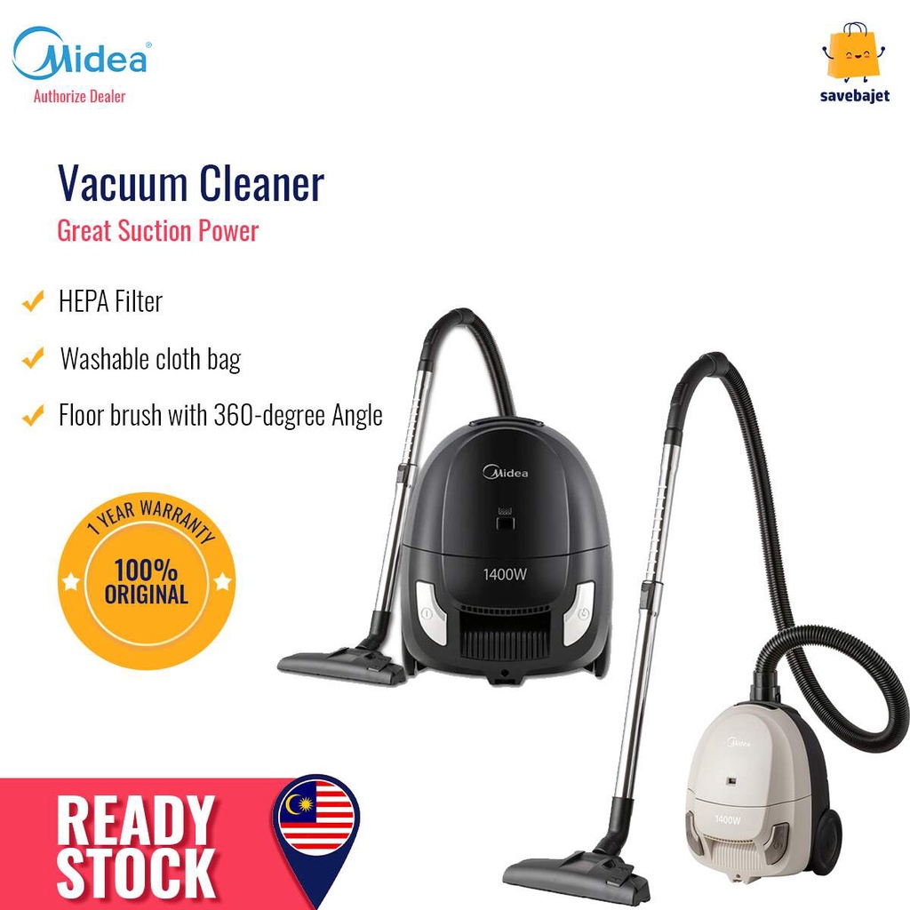 Midea Penyedut Debu Bagged Canister Vacuum Cleaner (1400W) MVC-C1433BA ...