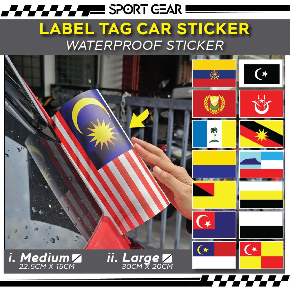Car Universal Sticker Label Tag Malaysia & 14 Negeri Waterproof Sticker ...