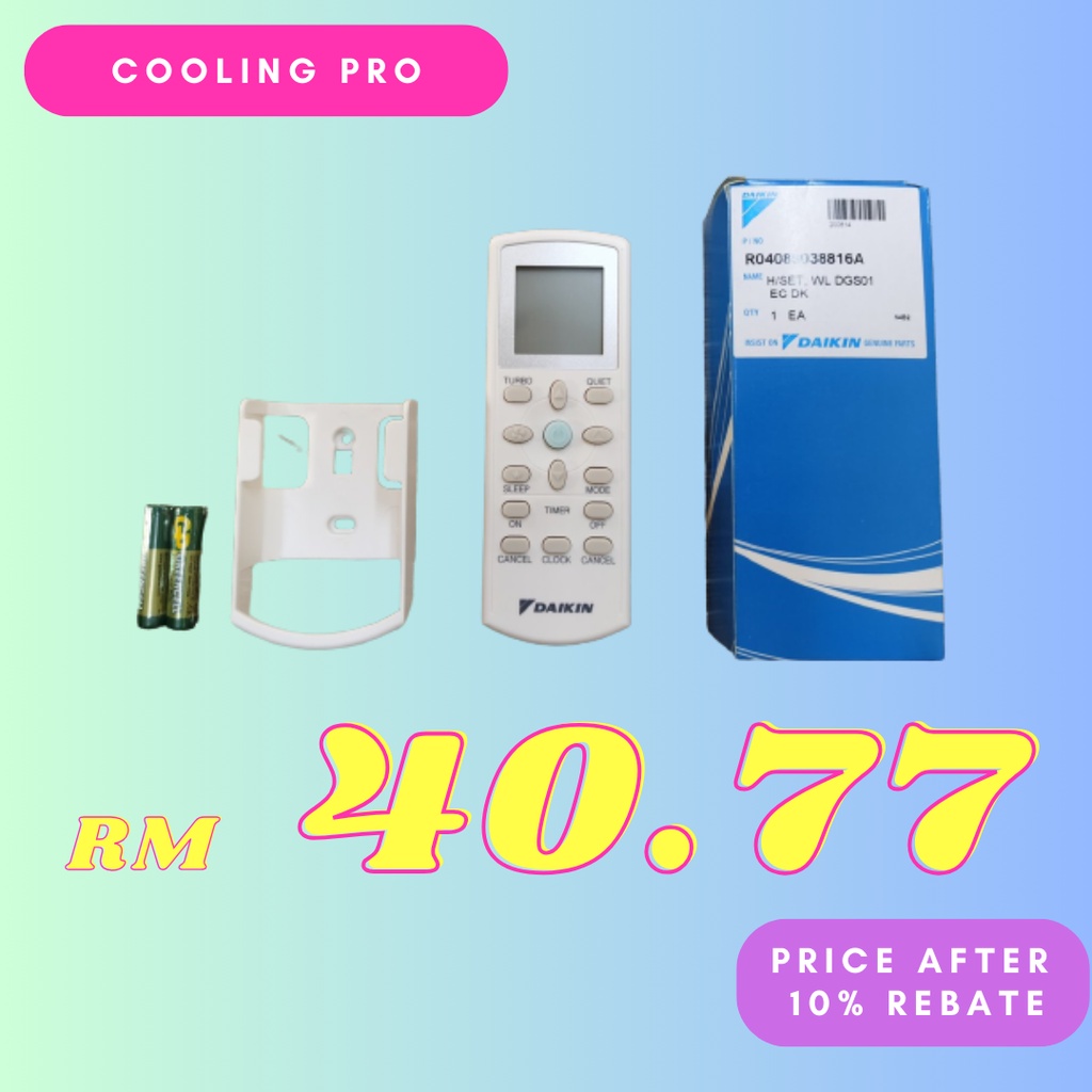 [GENUINE] Daikin Wireless Remote Controller R04089038816A (FREE BATTERY ...