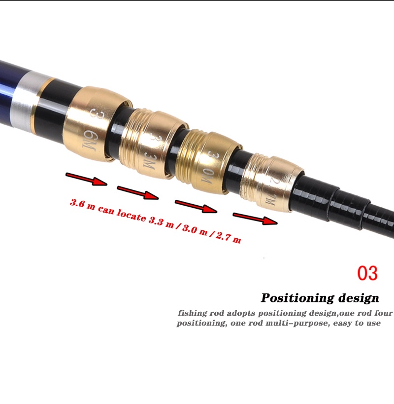 3.6M-6.3M Adjustable Positioning Fishing Rod Telescopic Ultra-Short ...
