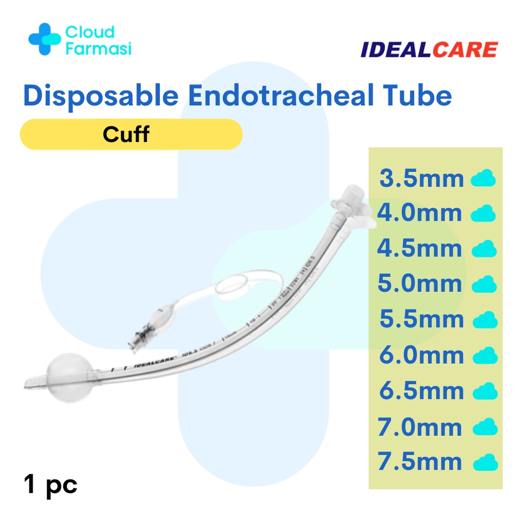 [Cloud Farmasi] Idealcare Endotracheal Tube with Cuff Sterile Packed ...