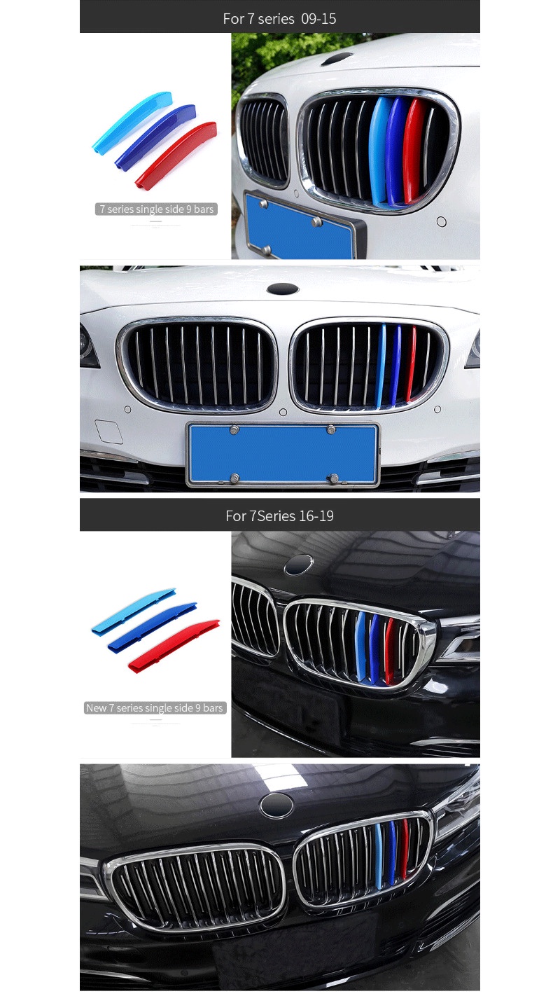 Front Grille Trim Strips For BMW E46 E90 E60 E39 E36 F30 F10 F20 X5 E70 E53 G30 E91 E92 E93 E87 ...