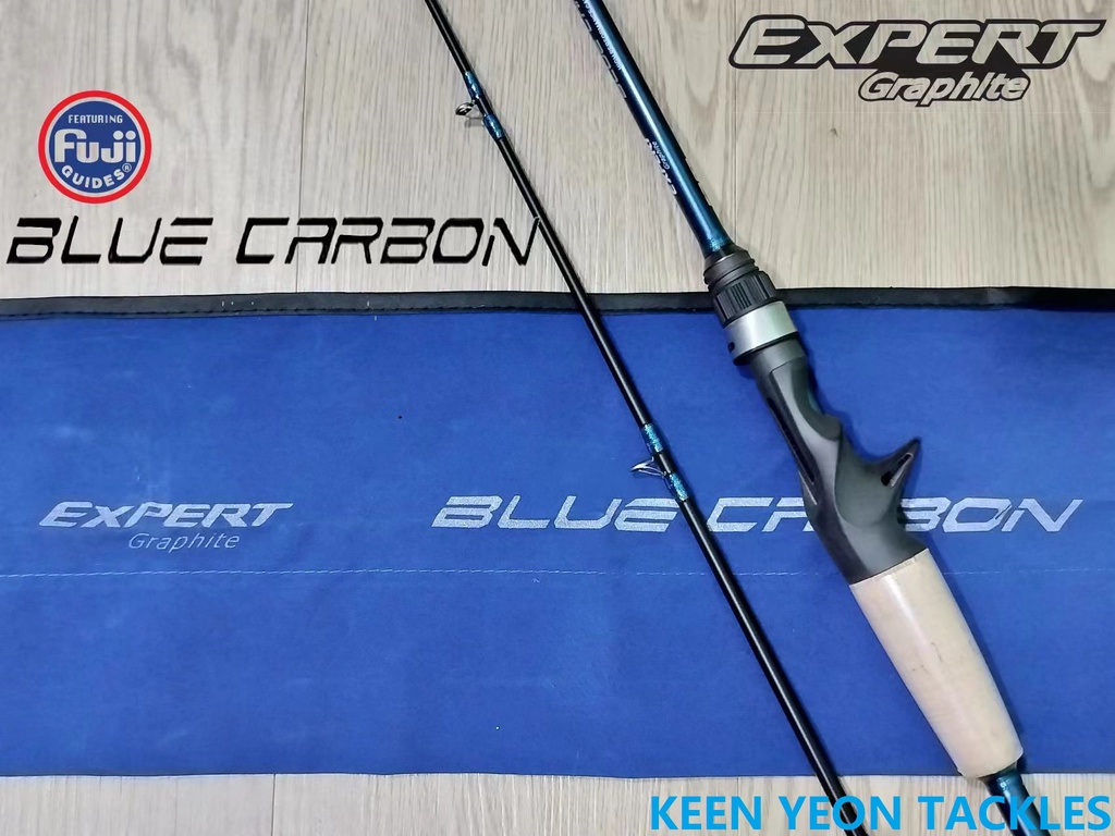 EXPERT GRAPHITE BLUE CARBON FISHING ROD SERIES ( SPINNING/ BAITCASTING ...