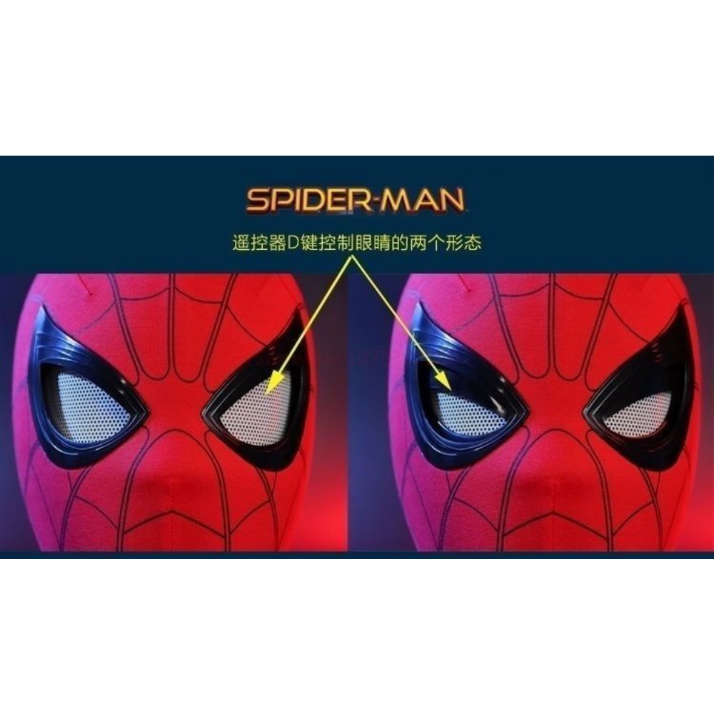 Spiderman Headgear Mask 1:1 Cosplay Mascara Spiderman Moving Eyes ...