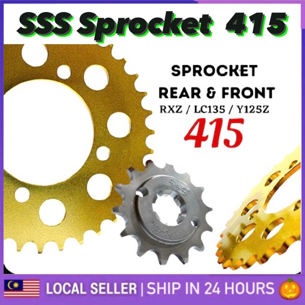 Yamaha RXZ Y125Z LC135 SPROCKET 415 GOLD SSS ALLOY STEEL REAR FRONT STEEL SPROCKET Spocket Emas ...