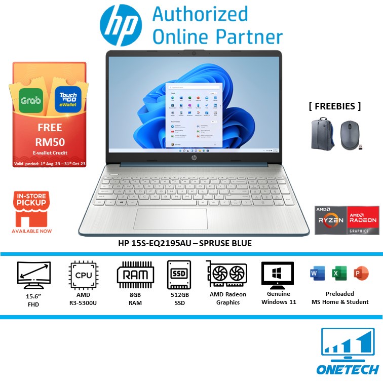HP 15S-EQ2195AU / 15S-EQ2196AU / 15S-EQ2197AU Notebook (15.6" FHD/AMD ...