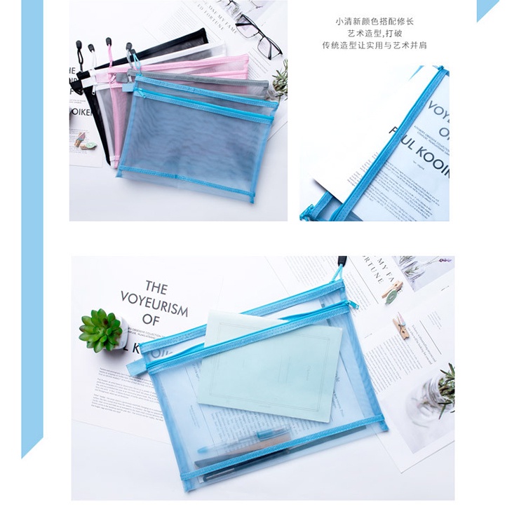 Angel Mark 1PC Storage Bag Zipper A4 A5 A6 Portable Zipper File Bag ...