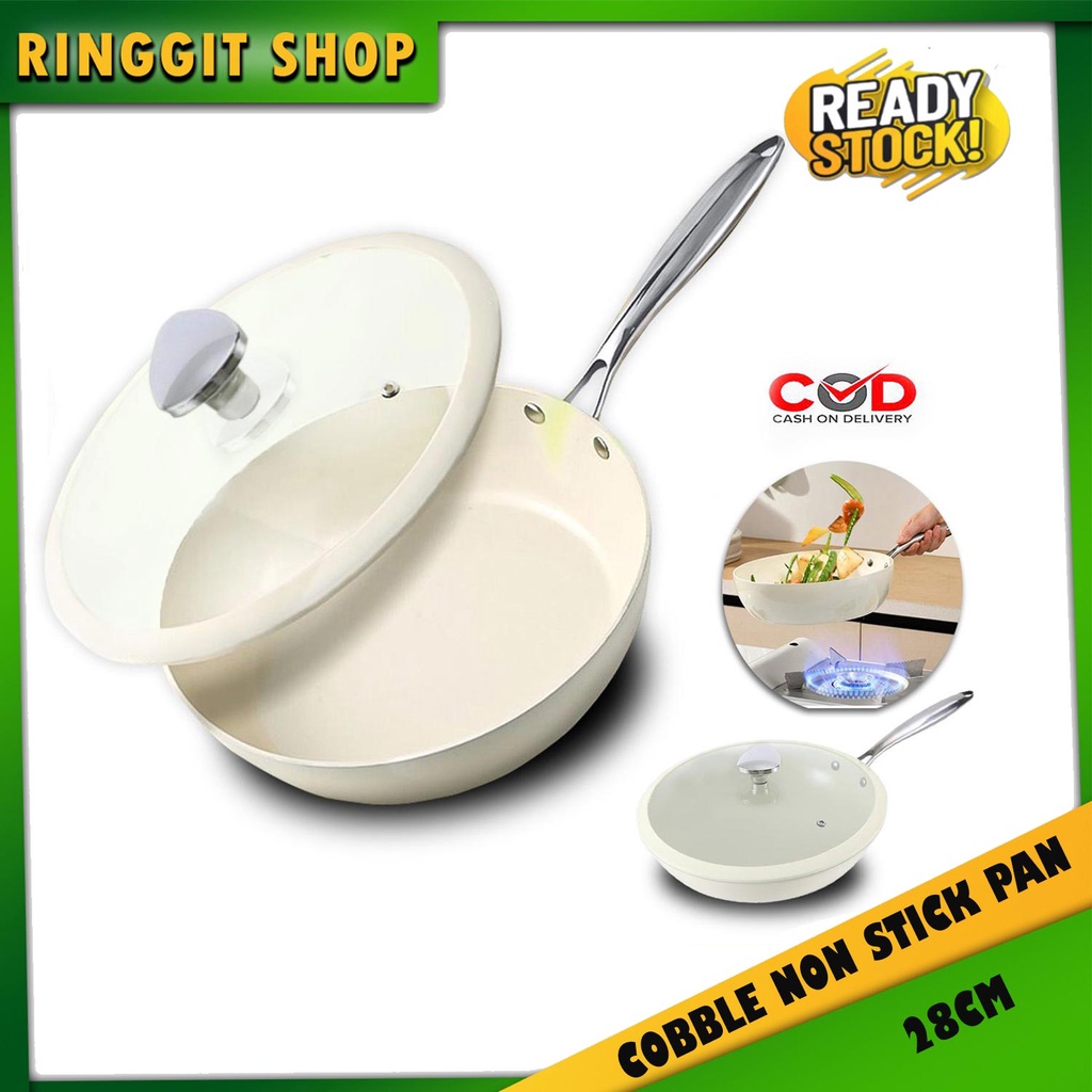 Ringgit Shop Cobblestone White Non Stick Pan, Frying Pan, Periuk Masak ...