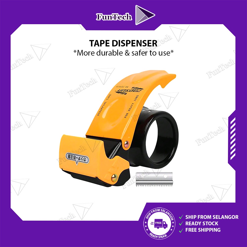 FunTech PROSUN 48mm Tape Cutter Dispenser Heavy Duty High Quality Metal ...