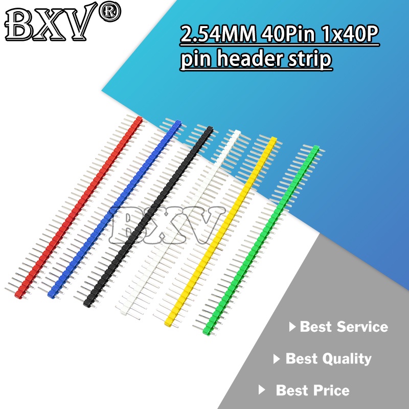 10PCS 2.54MM 40Pin 1x40P New Male Pin Header Strip Single Row Male ...