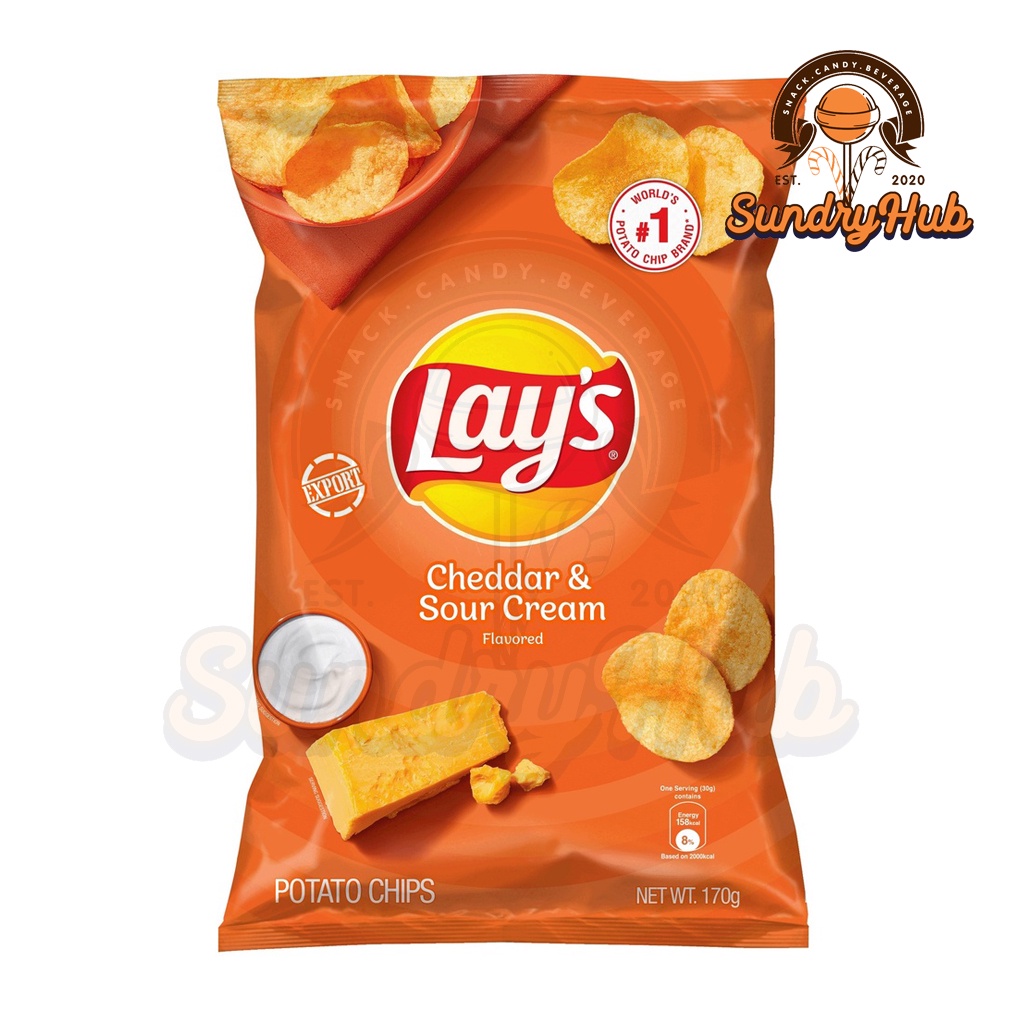 Lays Large Potato Chips Cheddar & Sour Cream 170g | Shopee Malaysia