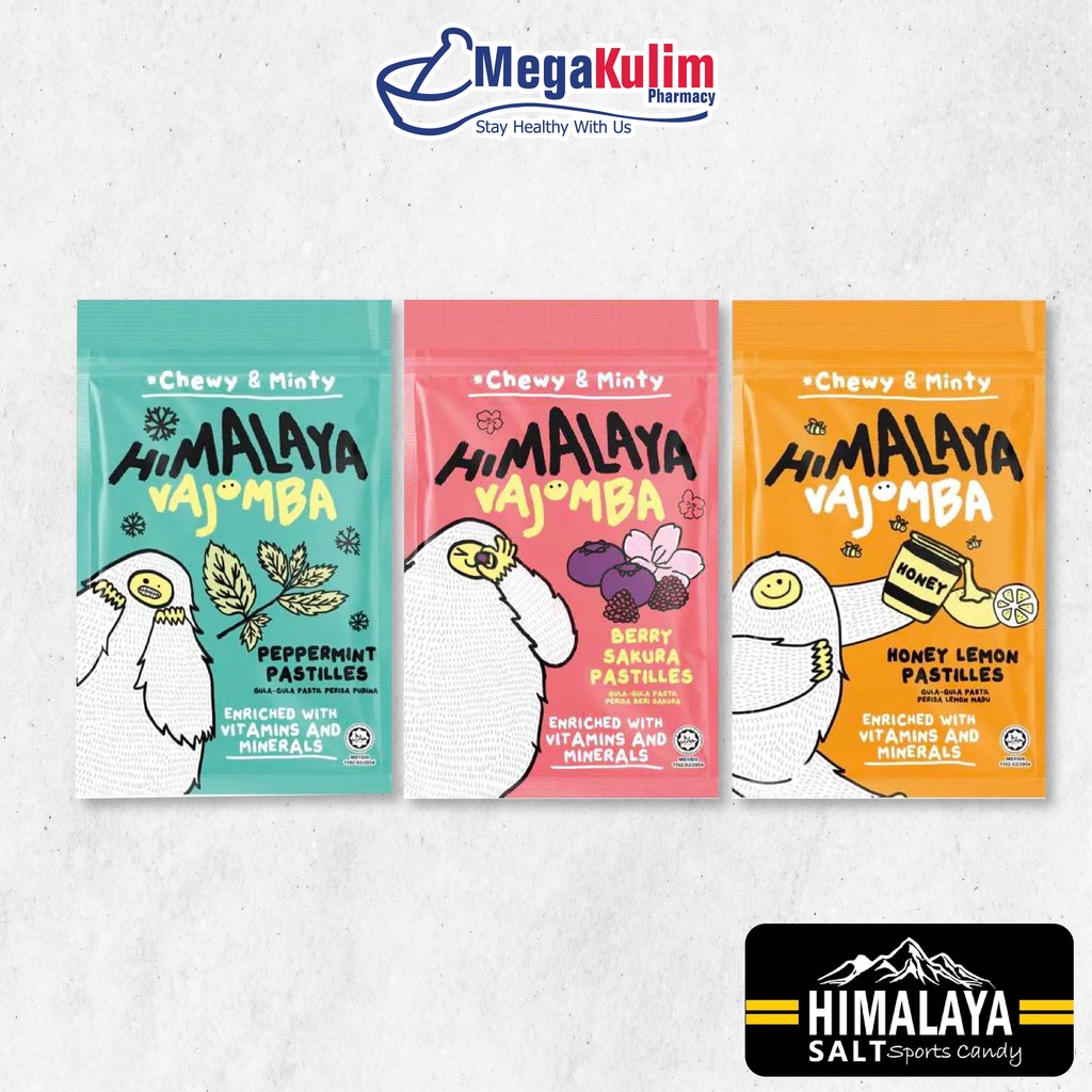 Himalaya Vajomba Pastilles 25g (Peppermint / Berry Sakura / Honey Lemon ...
