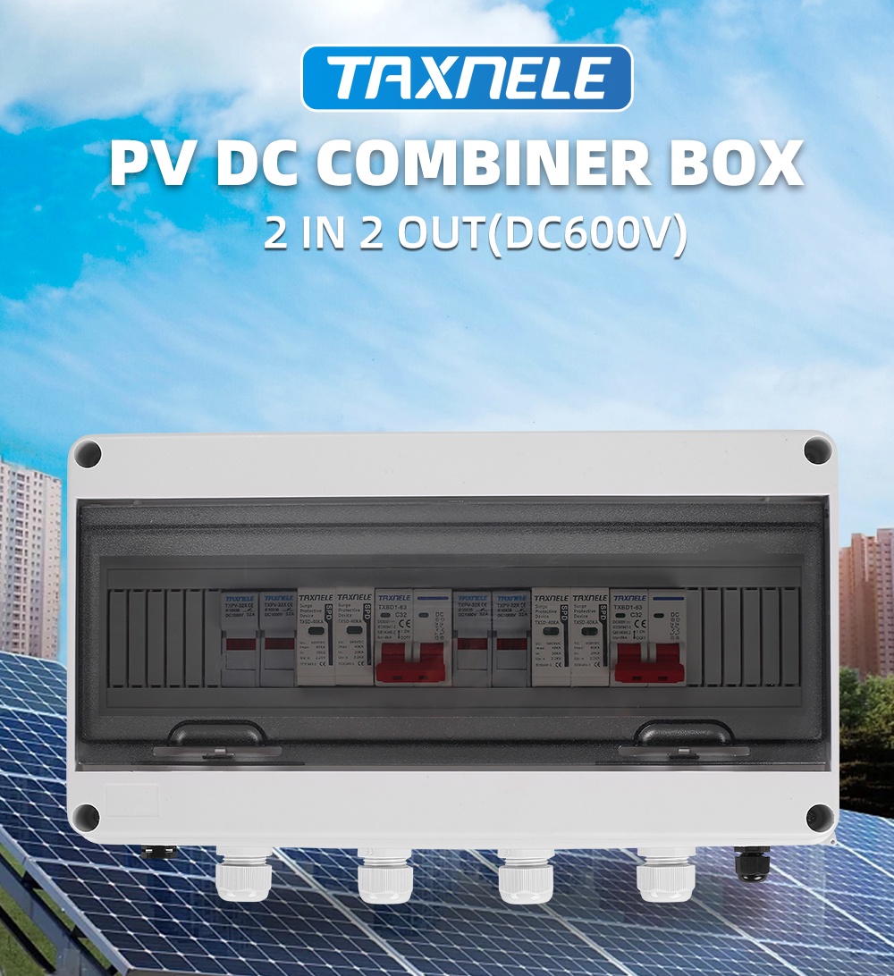 Solar photovoltaic PV Combiner Box 2 input 2 out 2 String Surge ...