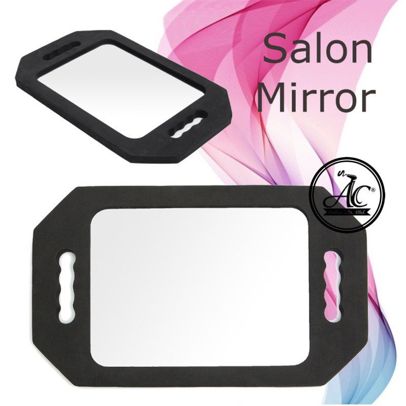 Salon Sponge Mirror Rectangle Round Shockproof Barber Rear View ...