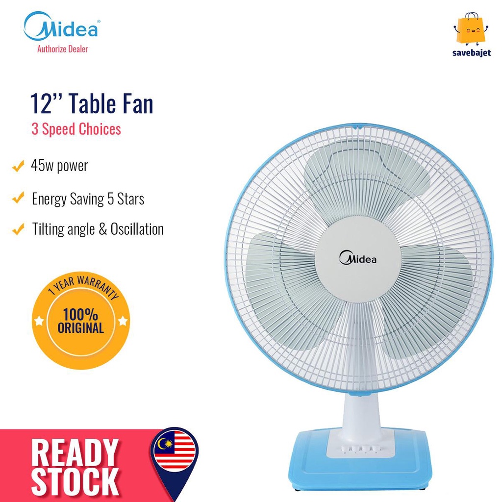 Midea Kipas Meja Table Fan (12") MF-12FT17NB | Shopee Malaysia