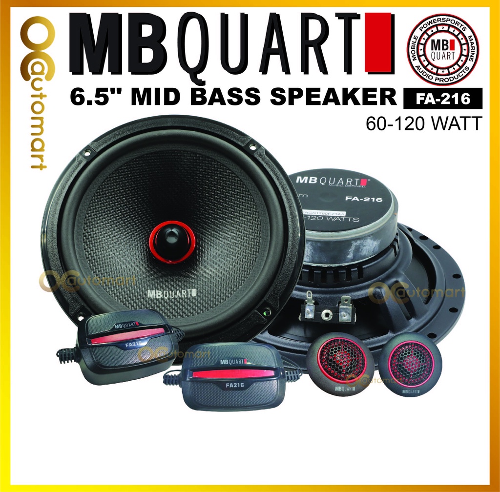 MB Quart 6.5" Component Set Car Speaker FA-216 Spk 6.5 inch 2 Way ...