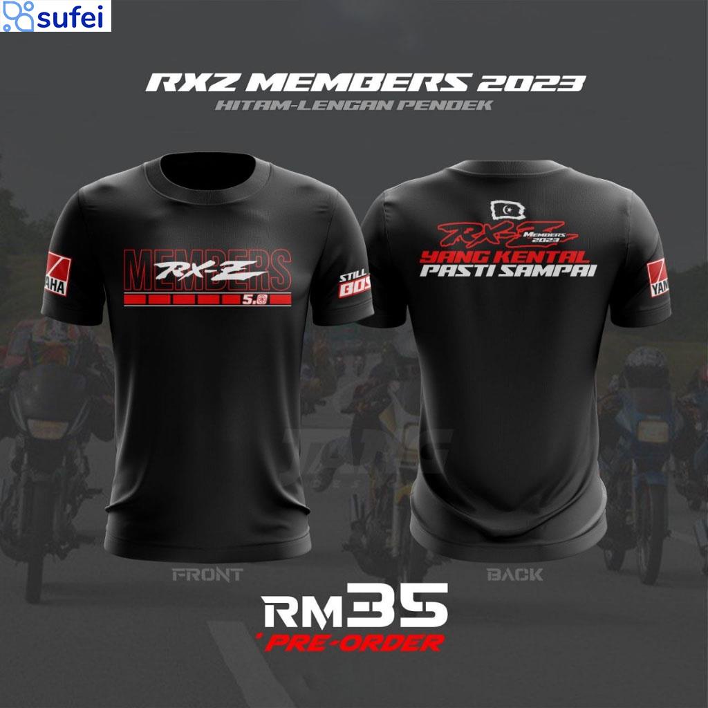 sufei BAJU RXZ MEMBERS 2023 ROUNDNECK COOL FIT SILKSCREEN HITAM LENGAN ...