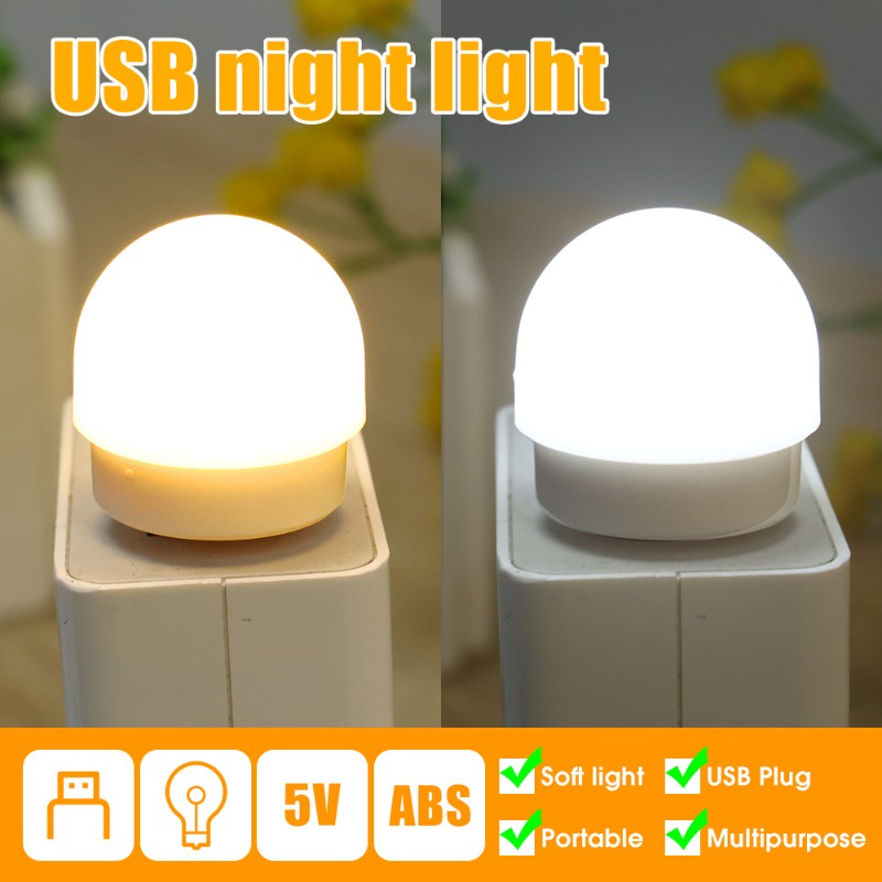 Mini Usb Night Light Eye Protection Book Reading Light Warm White