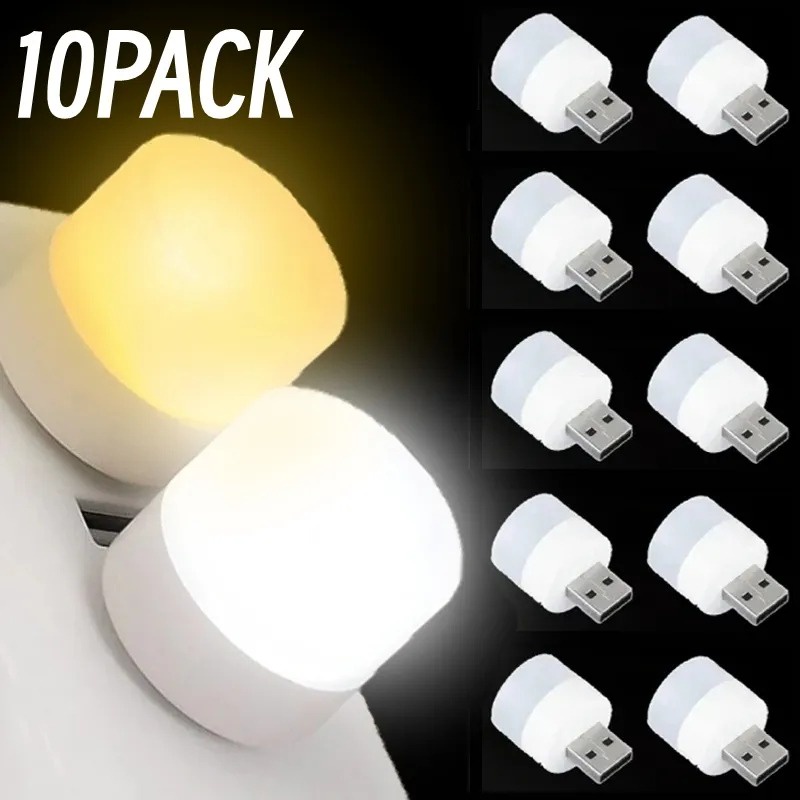 10Pcs Multifunctional USB Plug Night Light / Eye Protection Small Book Lamps / Computer Mobile ...