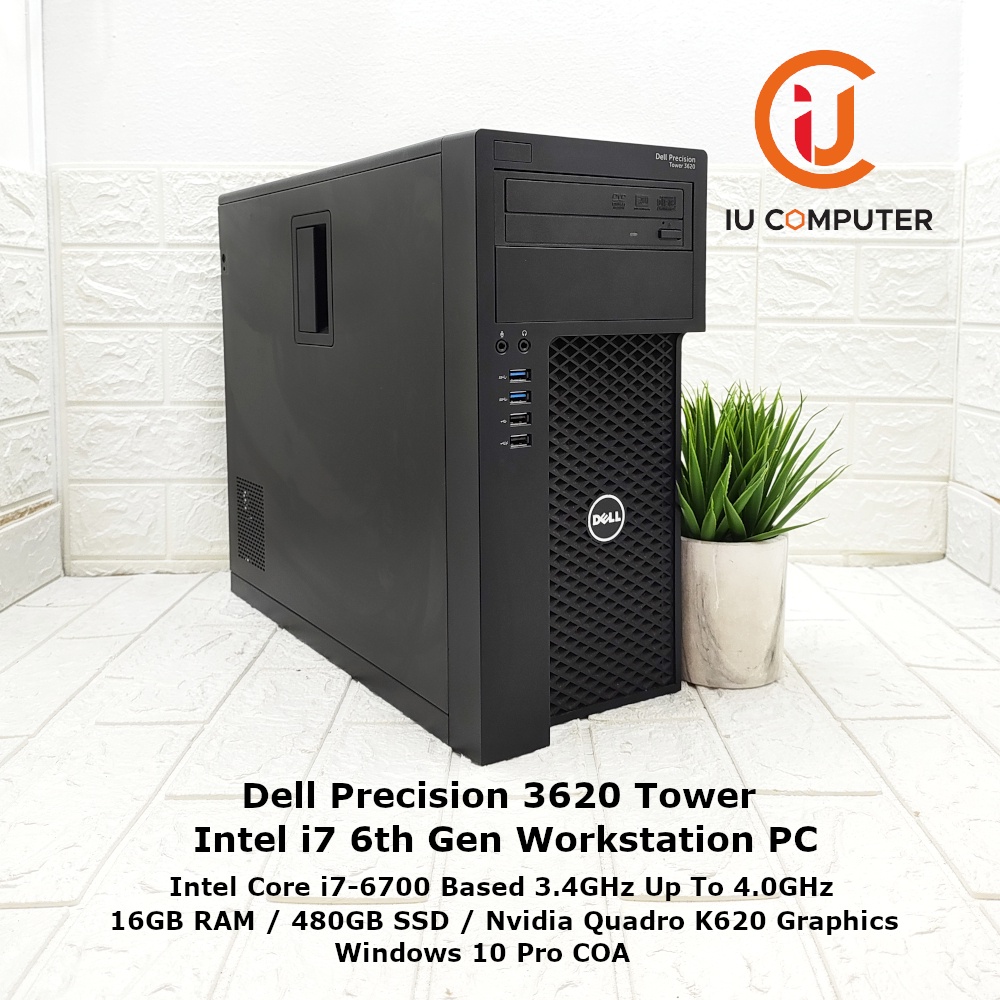 DELL PRECISION TOWER 3620 INTEL CORE I7-6700 16GB RAM 480GB SSD QUADRO K620 USED DESKTOP ...