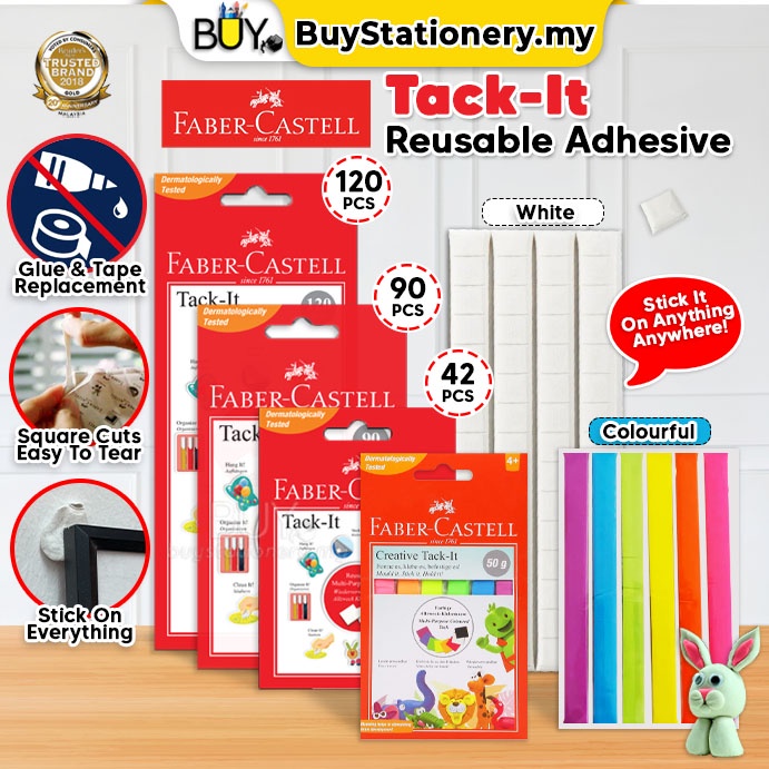 Faber Castell Tack It Clay Tanah Liat Pelekat Sticky Square -(PKT ...