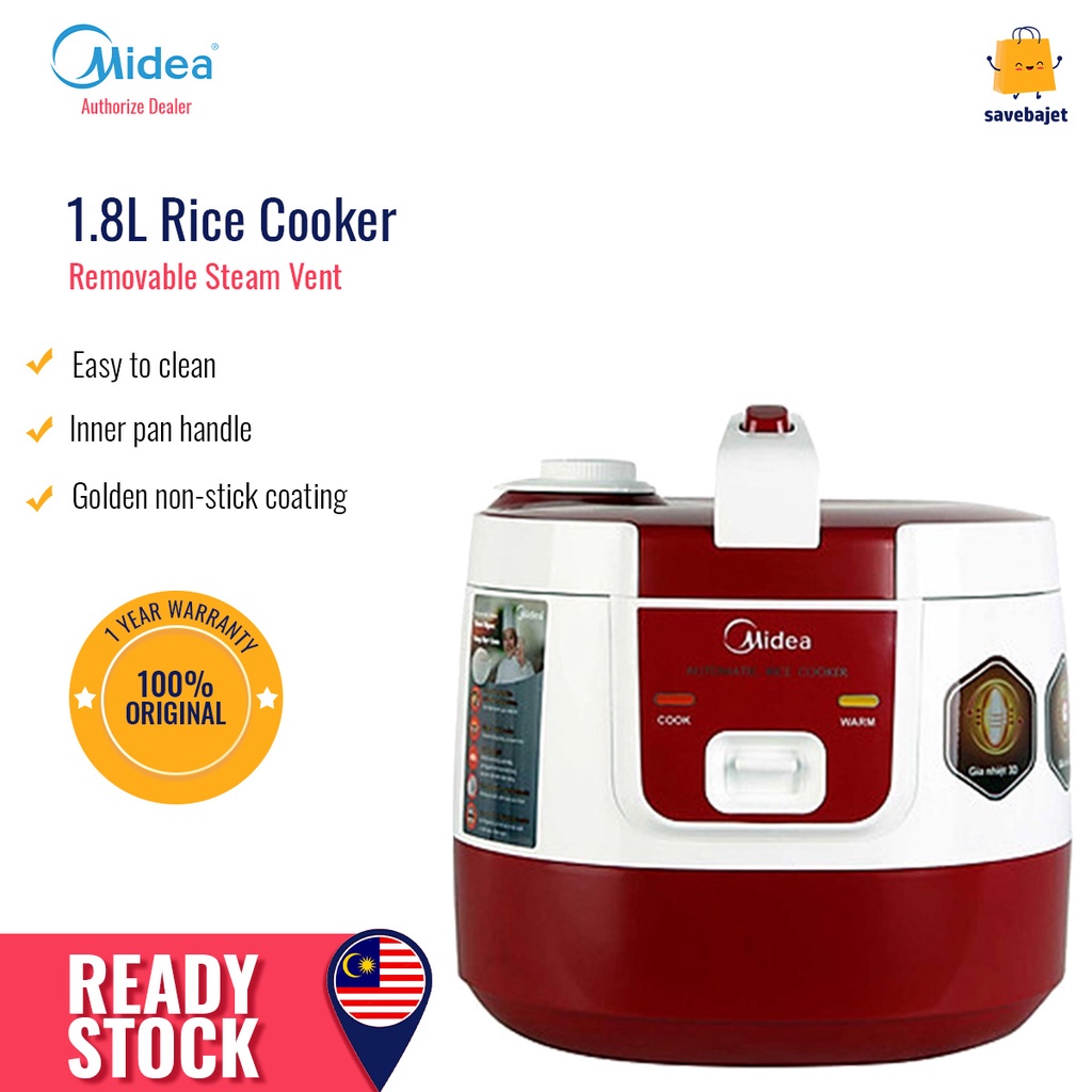 Midea Jar Rice Cooker (1.8L) MR-SM1861 MR-SM1861-RD | Shopee Malaysia