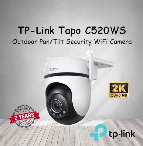 TP-Link Tapo C520WS 4MP 2K QHD Outdoor Pan Tilt 360 Smart Wireless Security WiFi IP Camera ...