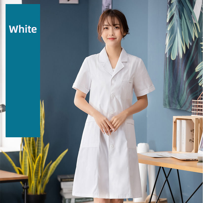 Free Name Scrub Suit Lab Coat Lab Gown for Women Doctor Short Sleeve ...