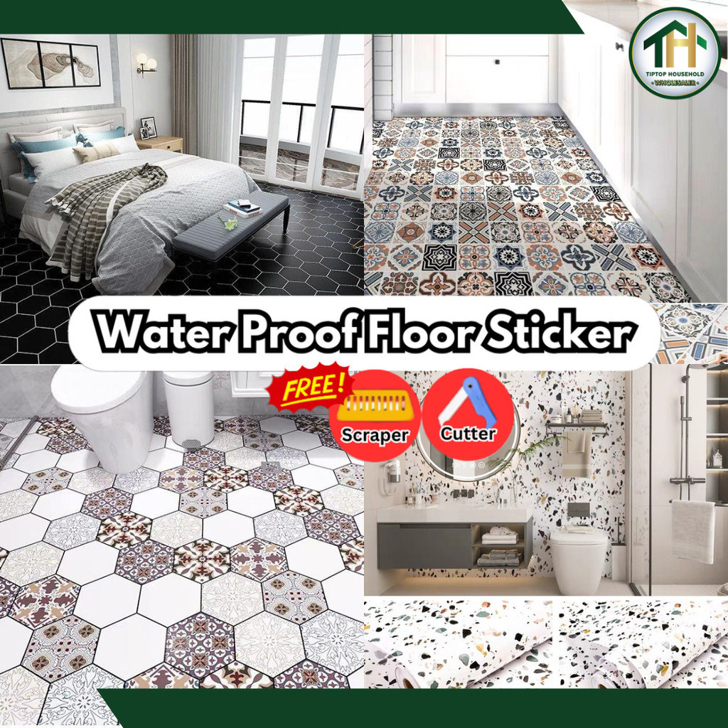 60cm Width Waterproof Floor Sticker Self Adhesive Non Slip Kitchen ...