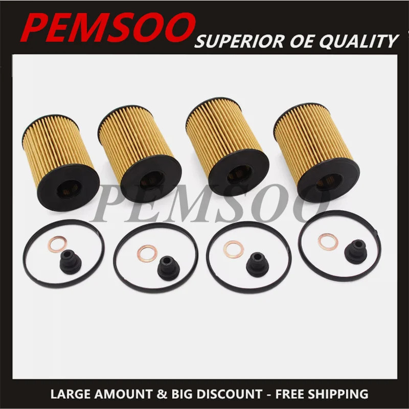 New 4pcs/set Engine Oil Filter Kit for Hyundai Sonata Tucson Santa Fe ...