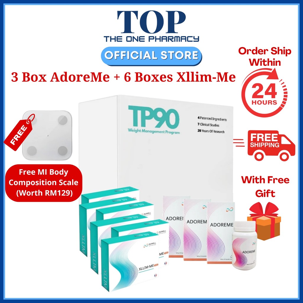 Nuwell TP90 90-day Trial - 6 Boxes XllimMe + 3 Boxes AdoreMe (Weight ...
